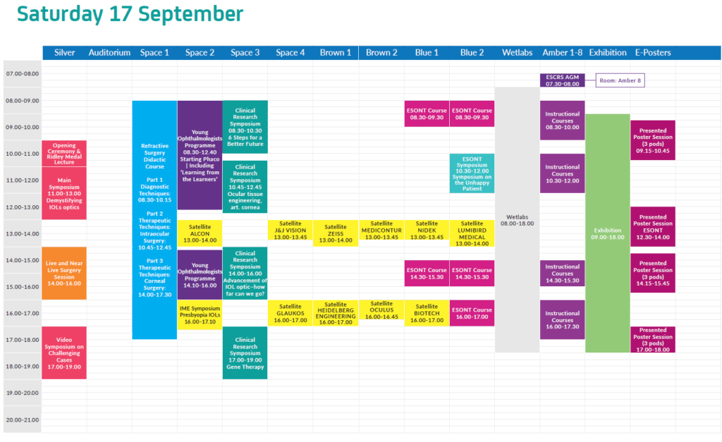 Programme Overview | ESCRS 2022 Programme Overview | ESCRS 2022
